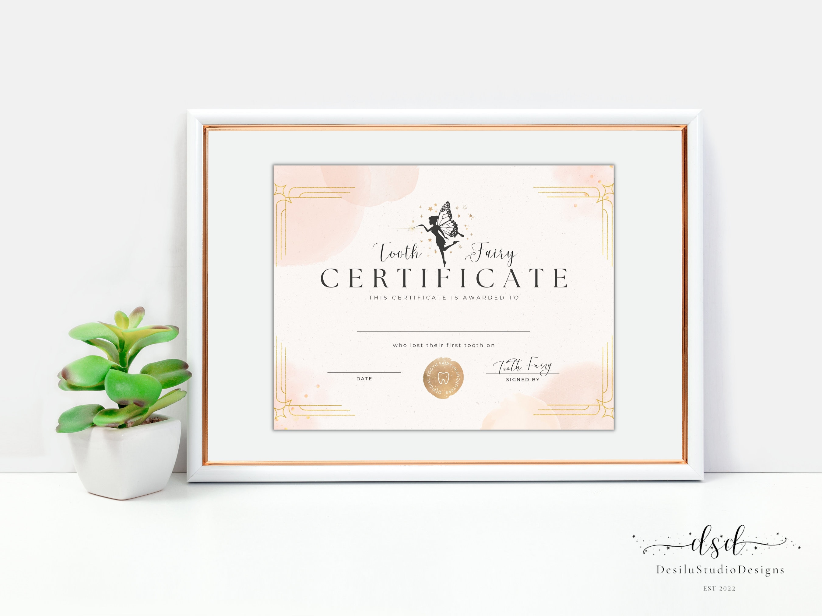 Tooth Fairy Certificate, Lost First Tooth Award, Tooth Fairy Receipt ...