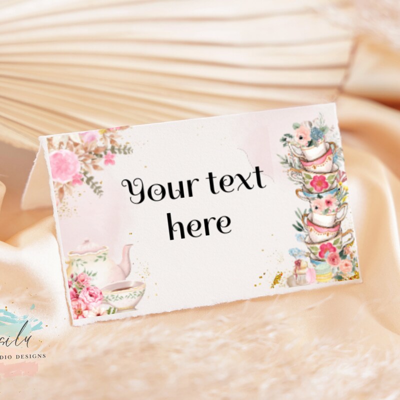 Tea Party Place Card - Etsy