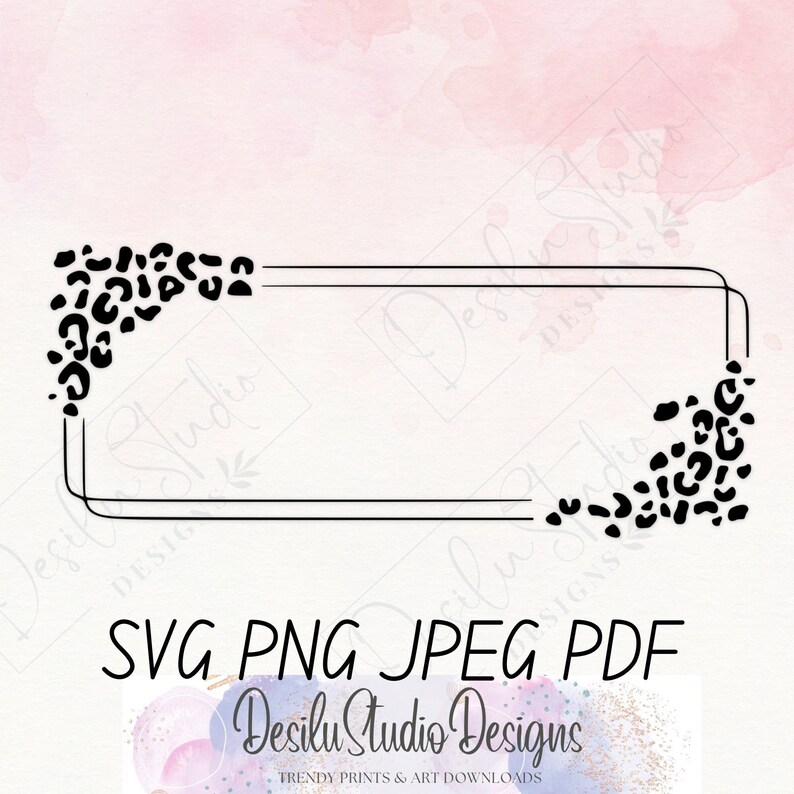 Leopard Frame Svg Rectangle Cheetah Print Corners Cheetah - Etsy