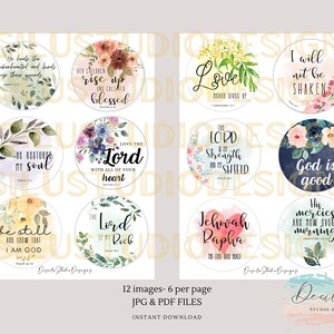 Printable 3 Inch Size Bible Verses Circle Images Digital Download for ...