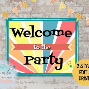 Carnival Editable Retro Party Sign | Printable Circus Fun Sign | Circus ...