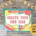Carnival Editable Retro Party Sign Printable Circus Fun Sign Circus ...