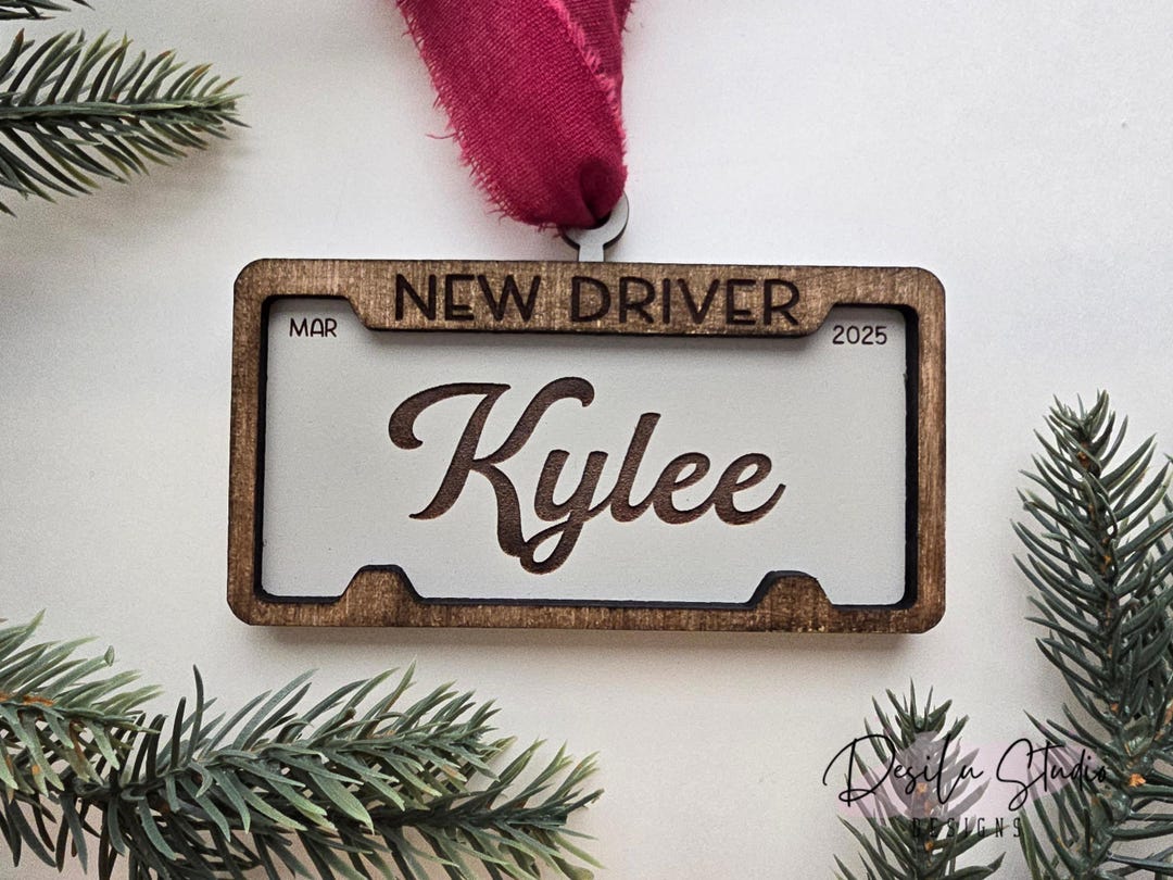 Personalized New Driver Ornament | Custom License Plate, Teen Gift - Etsy