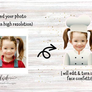 Chef Face Photo Cupcake Toppers Printable Culinary Cupcake Face Toppers ...