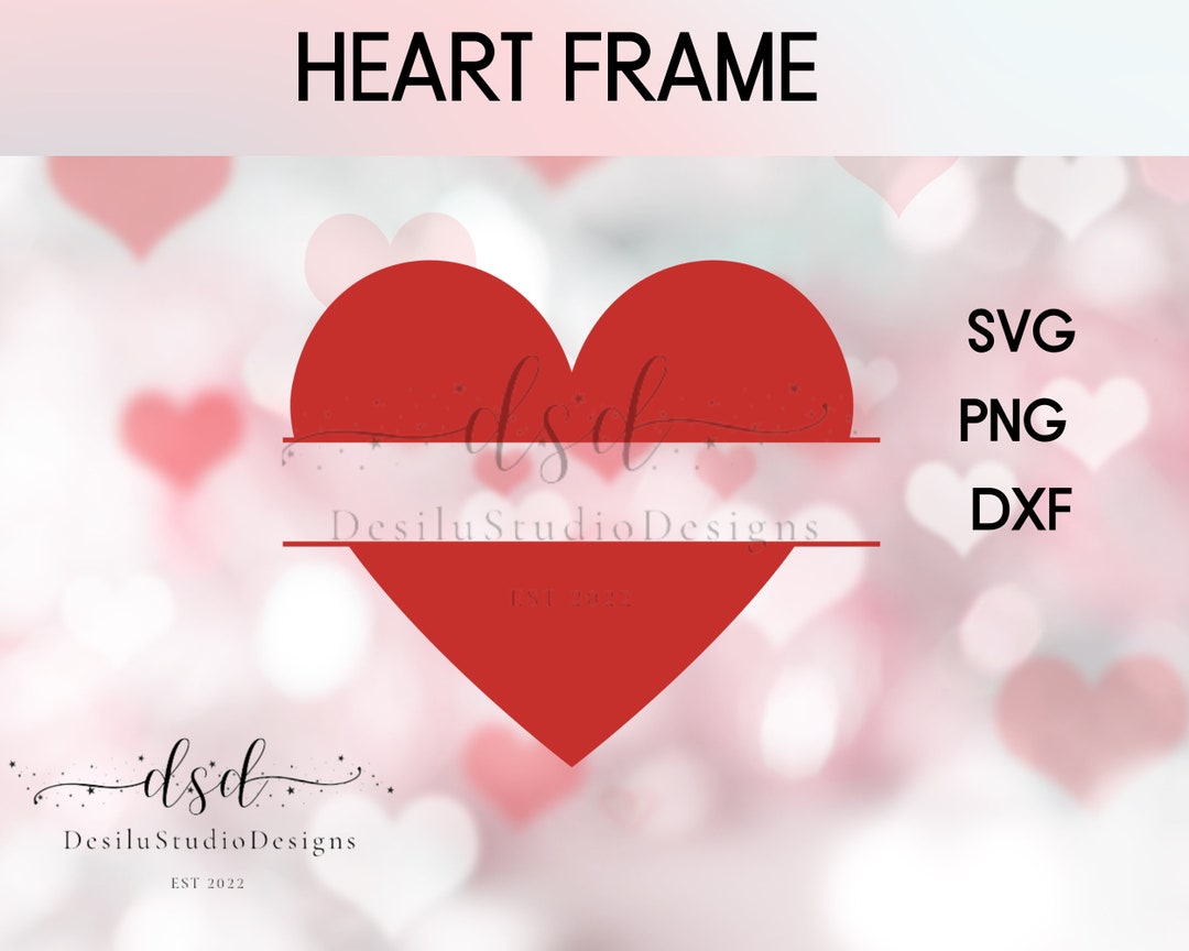 Heart Frame Png Svg, Love, Valentine Day Png Svg, Heart Svg ...