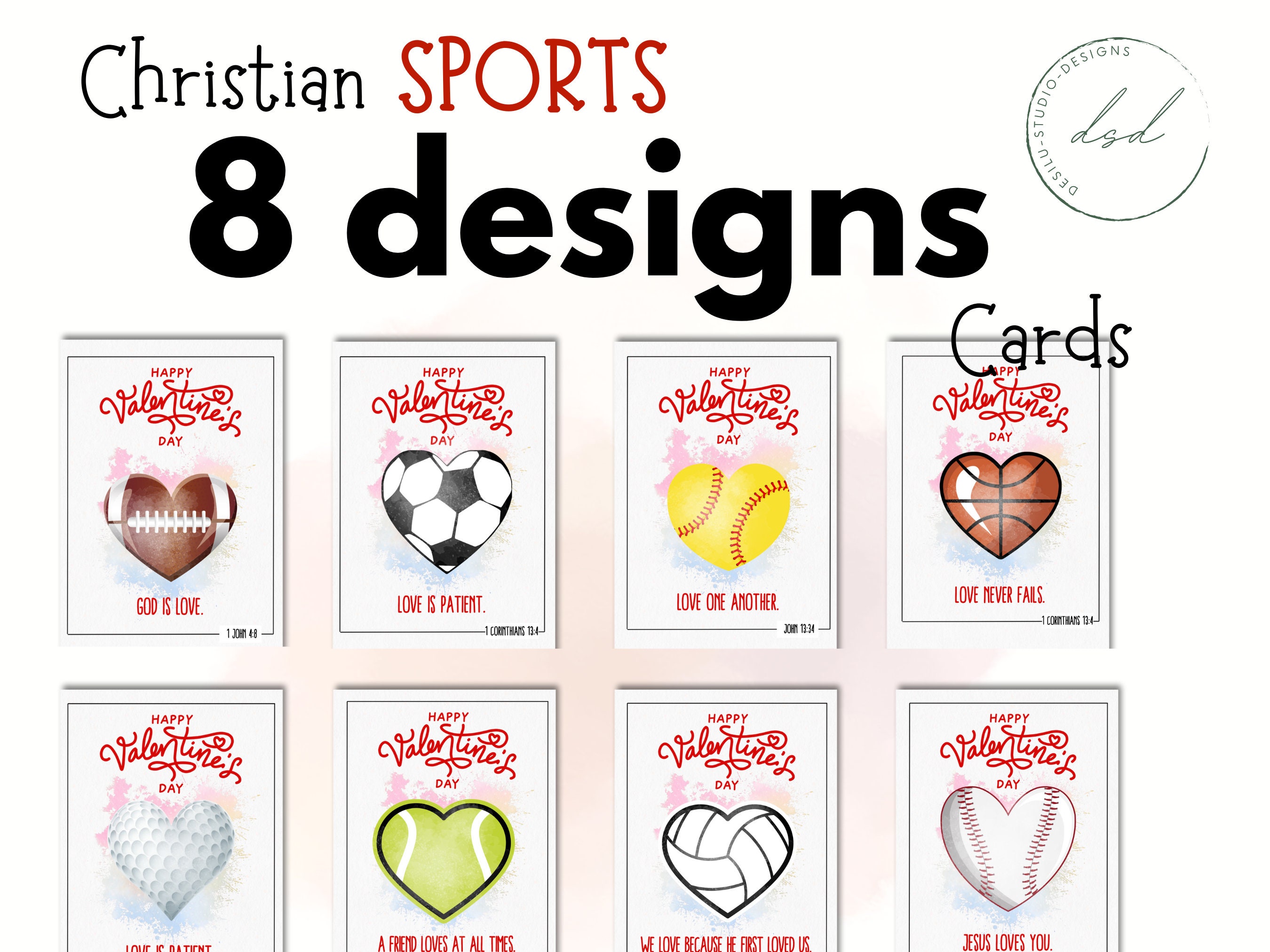 Christian Bible Verse Sports Valentines Bible Sports Valentines Bible ...
