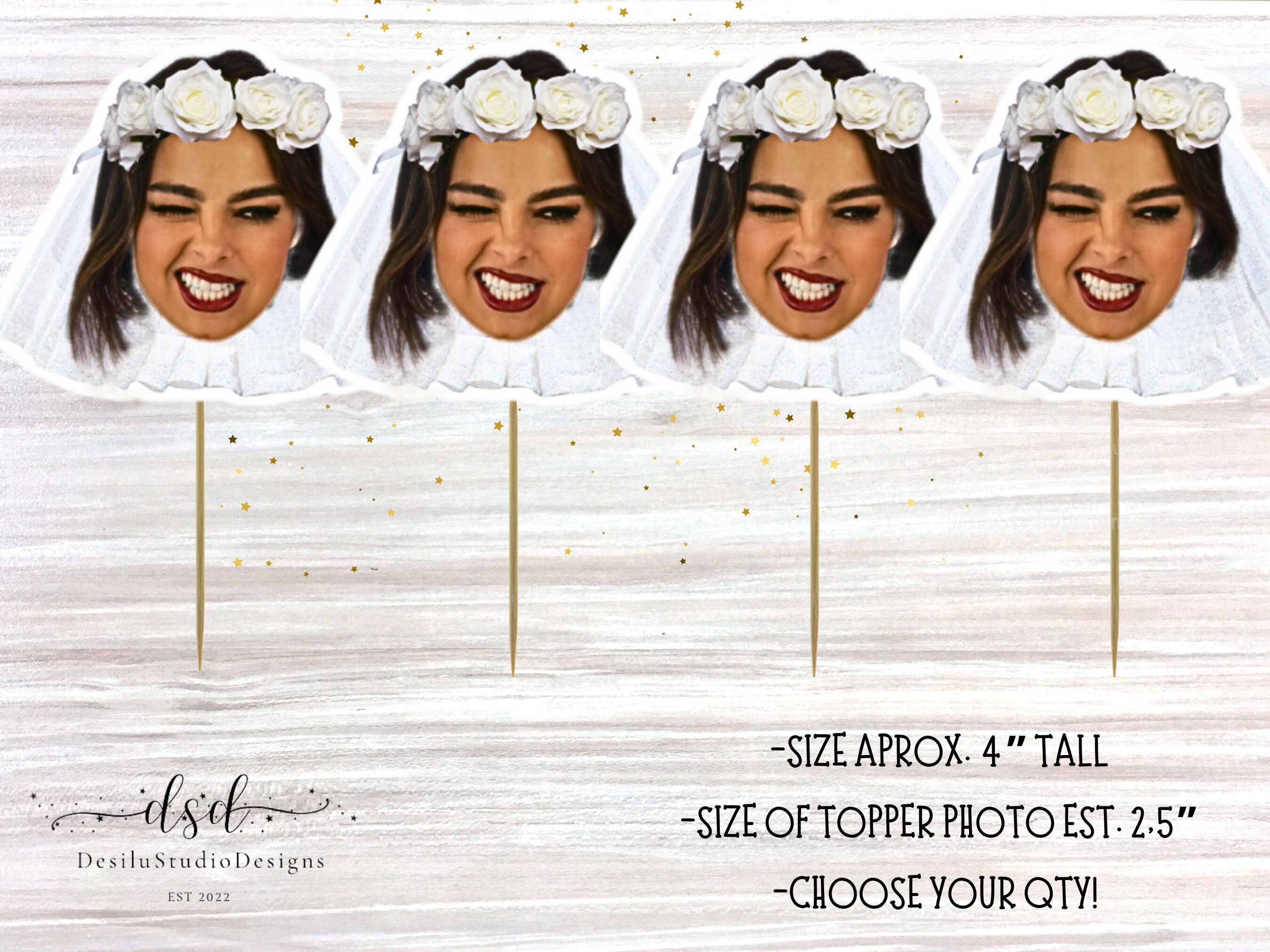 Bride to Be Cupcake Toppers Wedding Flowers Veil DIY Cupcake - Etsy