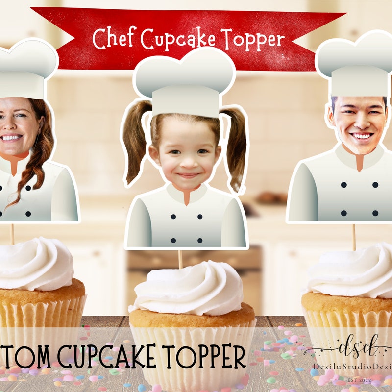 Chef Cupcake Toppers - Etsy
