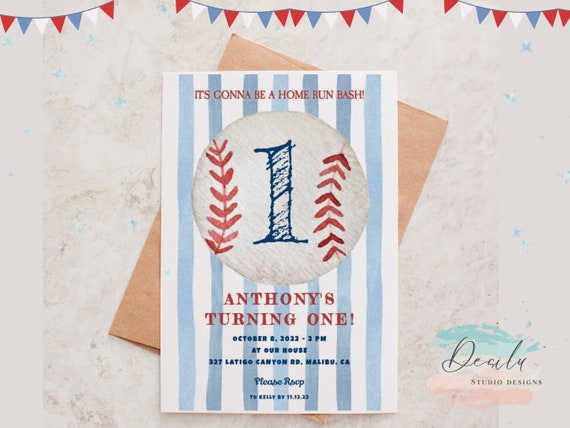 Baseball Themed Birthday Invitation Editable Sports Invite - Etsy