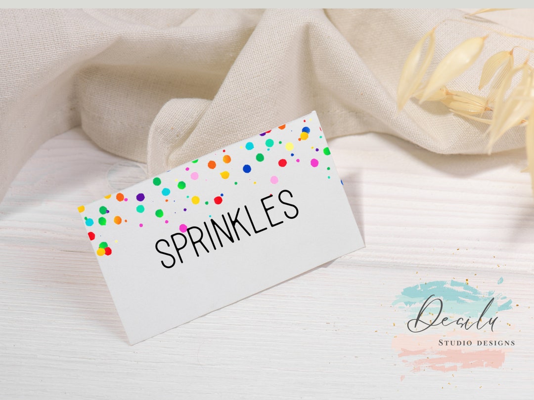 Confetti Birthday Party Food Tent Card, Colorful Place Card, It’s Party ...