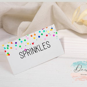 Confetti Birthday Party Food Tent Card, Colorful Place Card, It’s Party ...