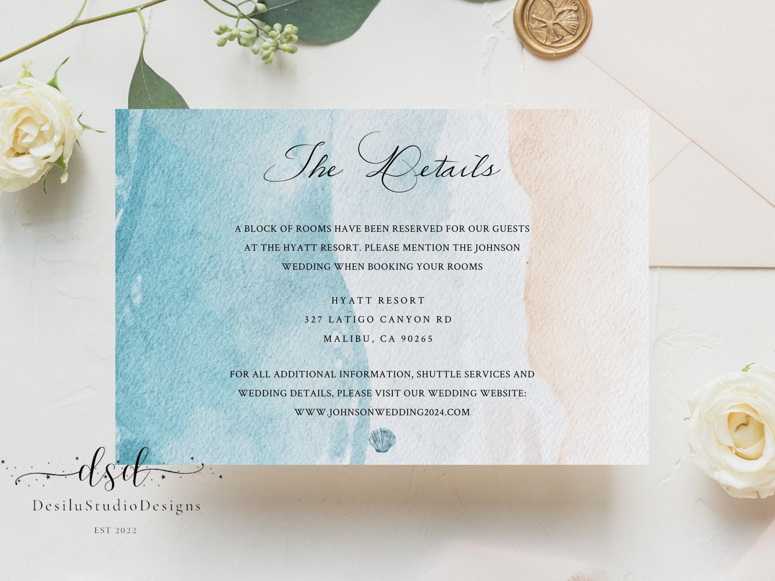 Beach Wedding Invitation Template Set Coastal Invitation - Etsy