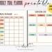 Rainbow Boho Weekly Meal Planner Printable Planner Grocery, Food ...