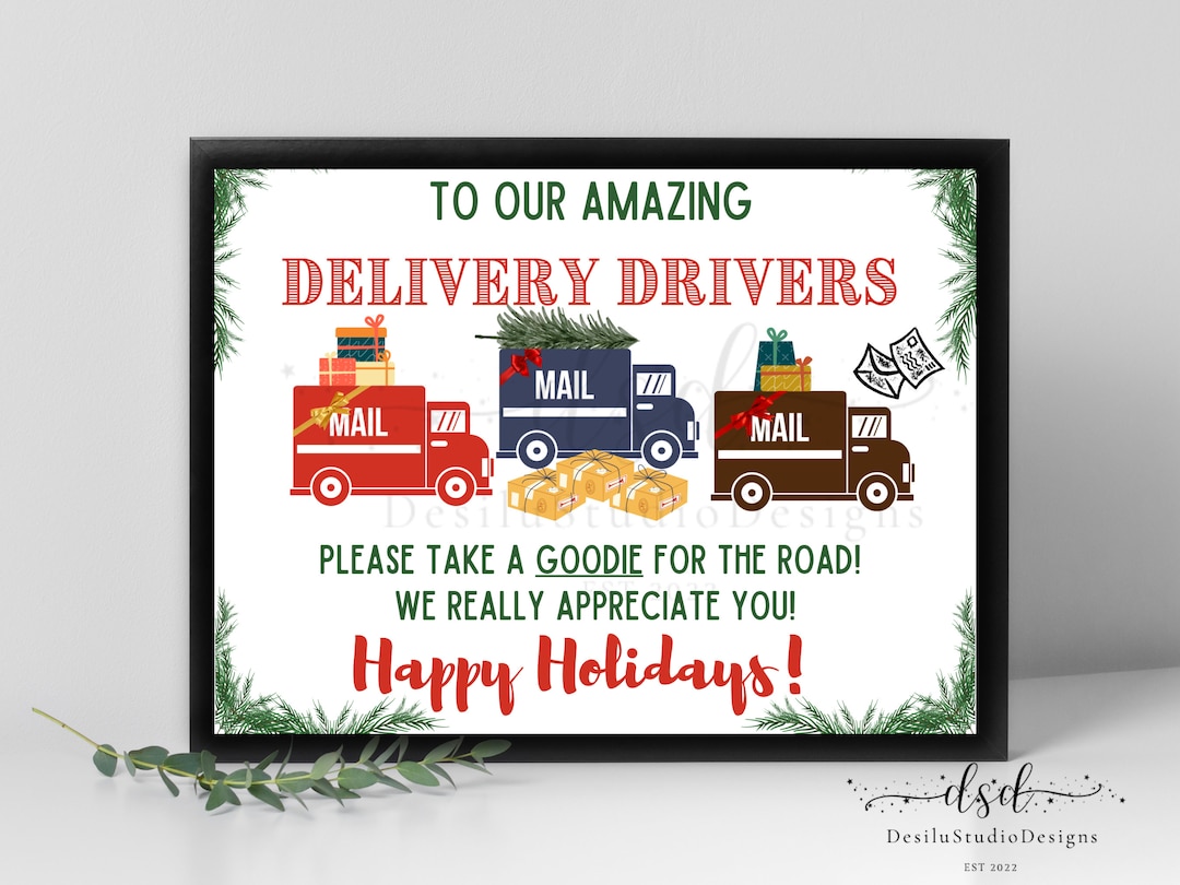 Delivery Thank You Sign, Delivery Driver Snack Sign, Delivery Driver ...