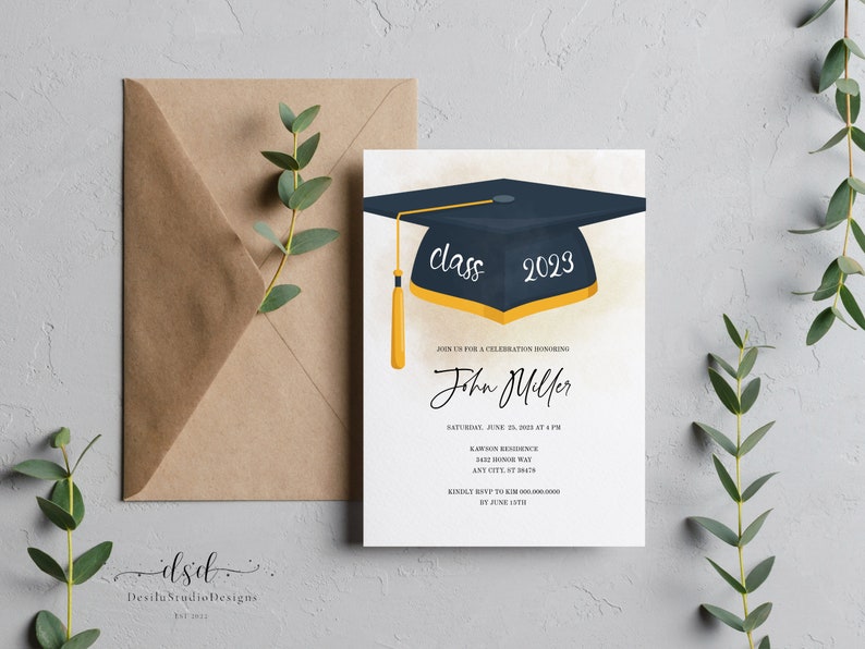 Editable Graduation Party Invitation Template Printable - Etsy