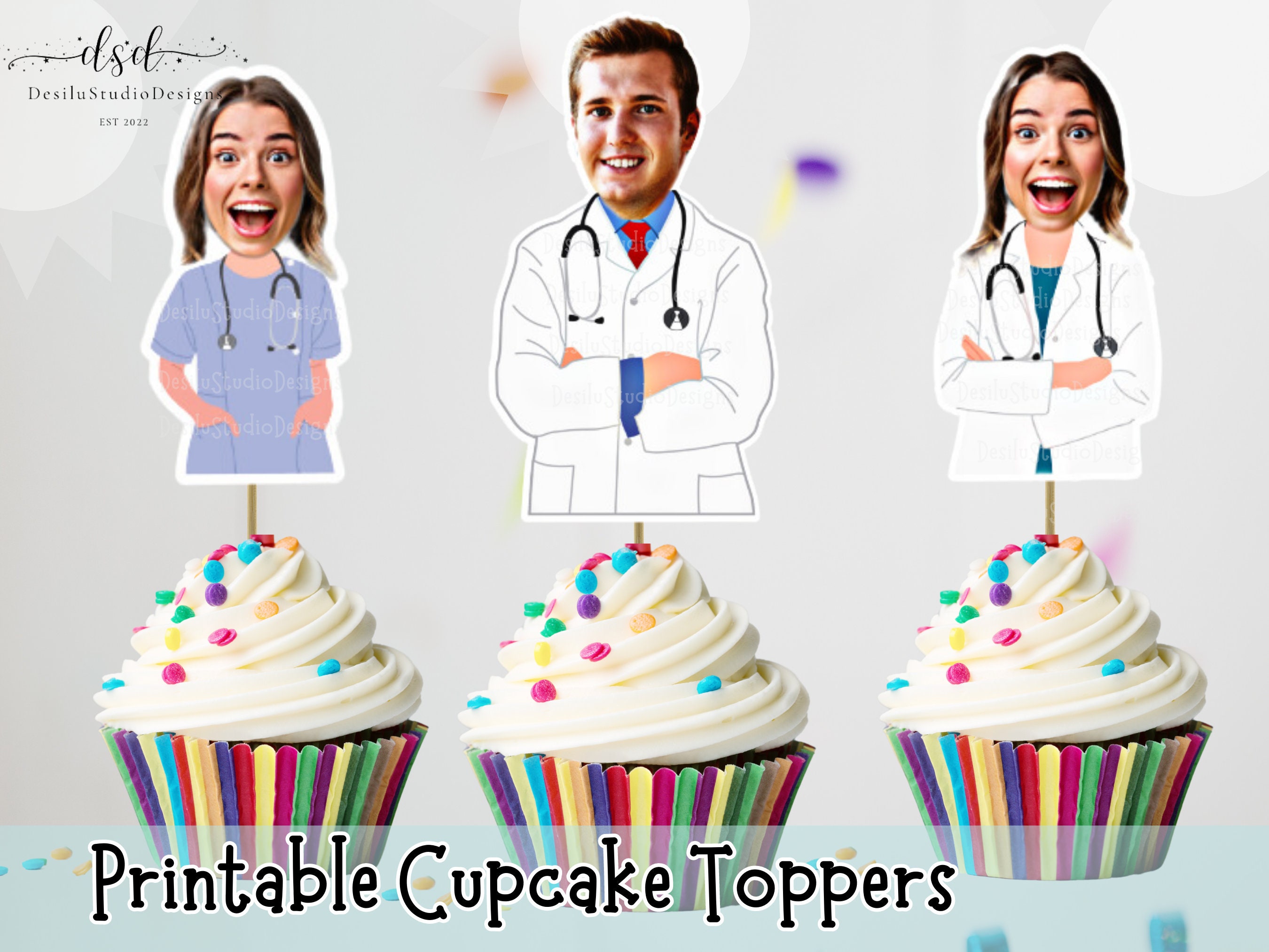Doctor Cupcake Topper Nurse Cupcake Topper Printable Photo - Etsy