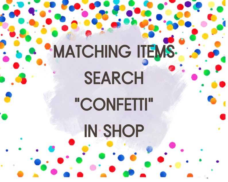 Confetti Birthday Party Food Tent Card Colorful Place Card - Etsy