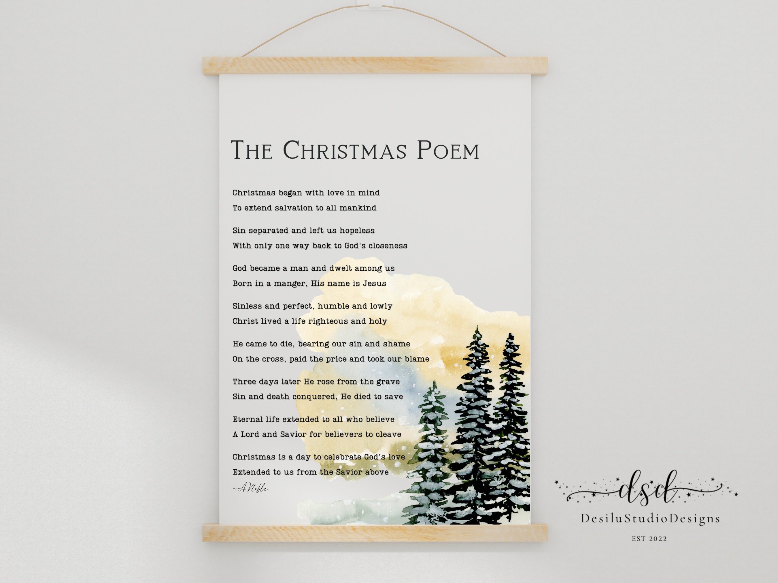 The Christmas Poem Wall Art, True Meaning of Christmas, Printable ...