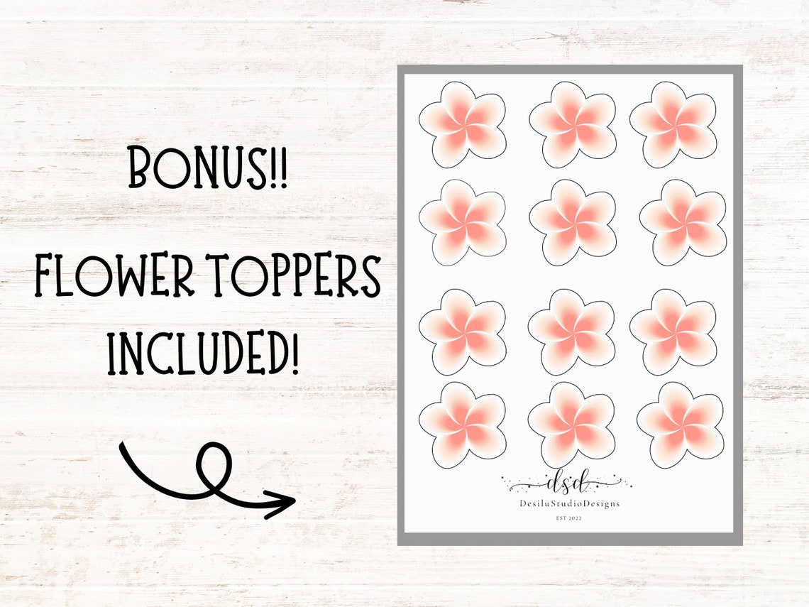 Luau Cupcake Toppers Hawaiian Birthday Party Custom Cupcake - Etsy