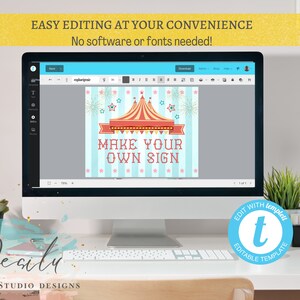 Carnival Editable Circus Party Sign Printable Circus Fun - Etsy