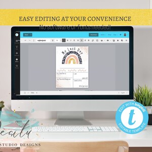 Editable Boho Rainbow First Day of School Sign Back to School - Etsy