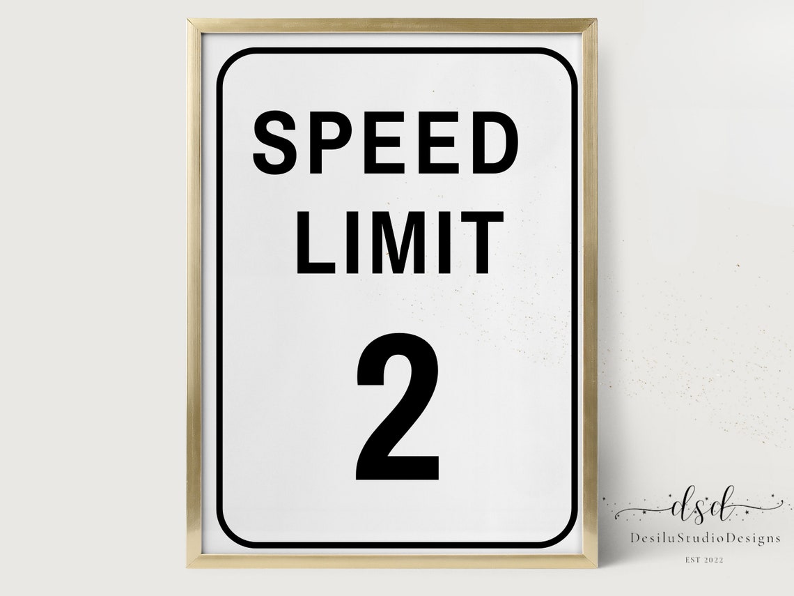 Speed Limit Sign Editable Race Car Birthday Party Sign - Etsy