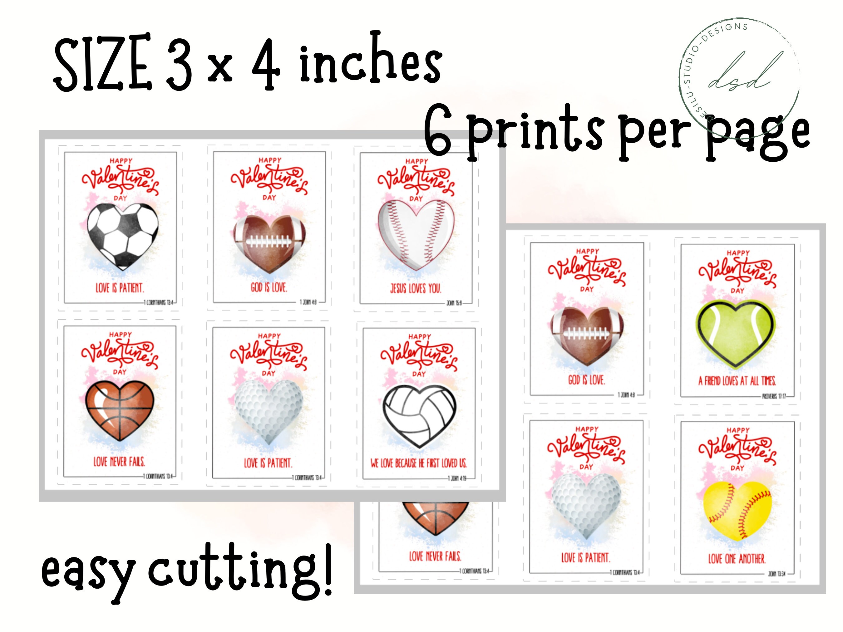 Christian Bible Verse Sports Valentines Bible Sports Valentines Bible ...