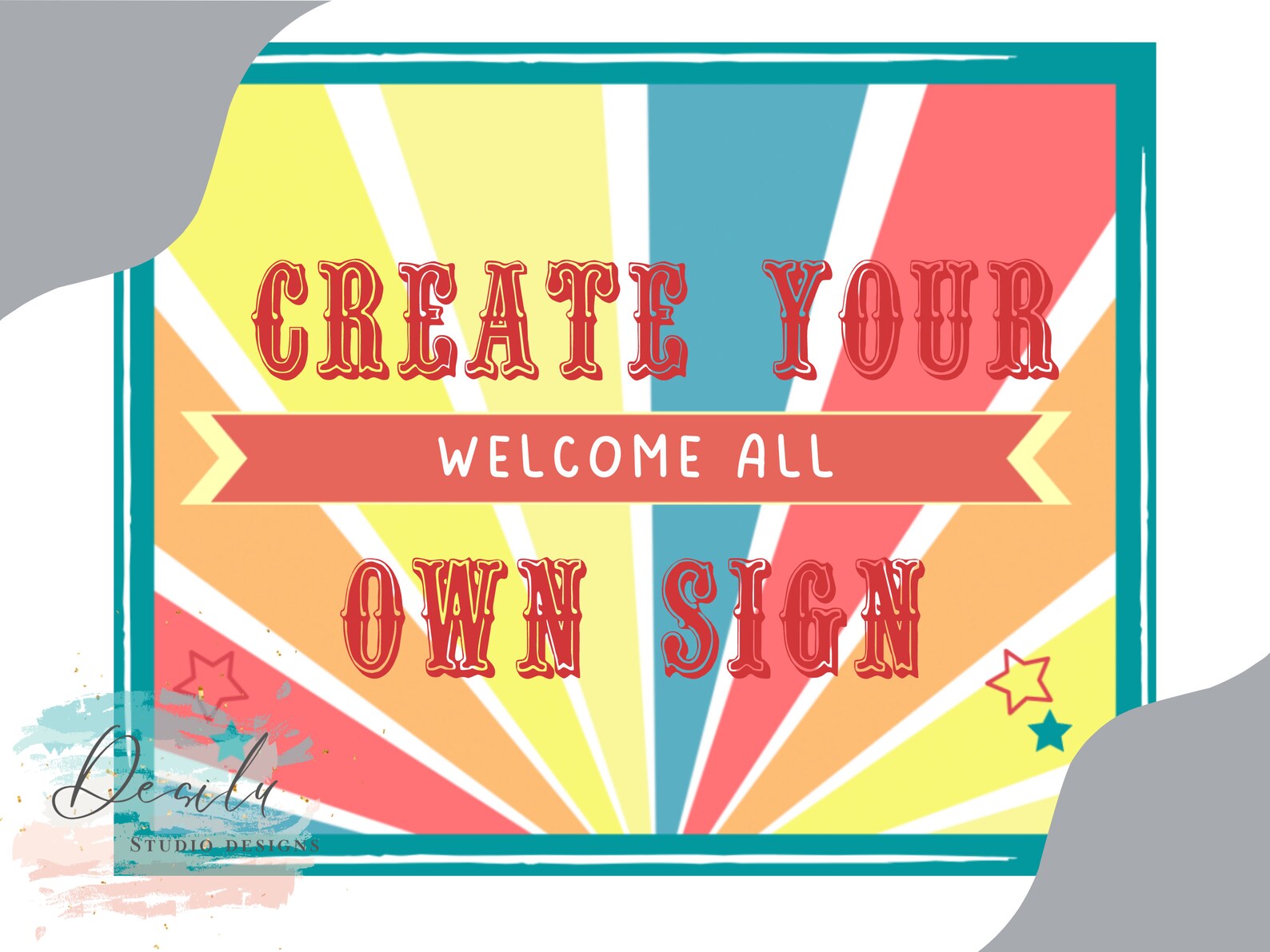 Carnival Editable Retro Party Sign Printable Circus Fun Sign Circus ...