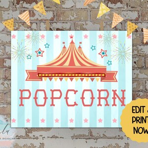 Carnival Editable Circus Party Sign Printable Circus Fun - Etsy