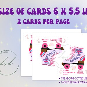 Roller Skate Printable Valentine Card Tag Template, I Love the Way You ...