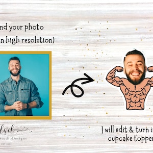 Muscle Man Cupcake Toppers, Body Builder Cupcake Topper DIY Cupcake ...