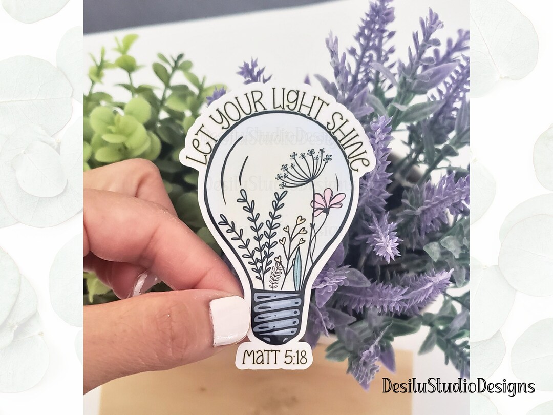 Let Your Light Shine Sticker, Christian Bible Stickers, Bible Verse ...