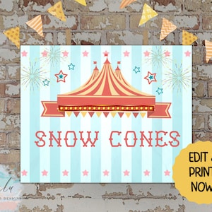 Carnival Editable Circus Party Sign Printable Circus Fun - Etsy