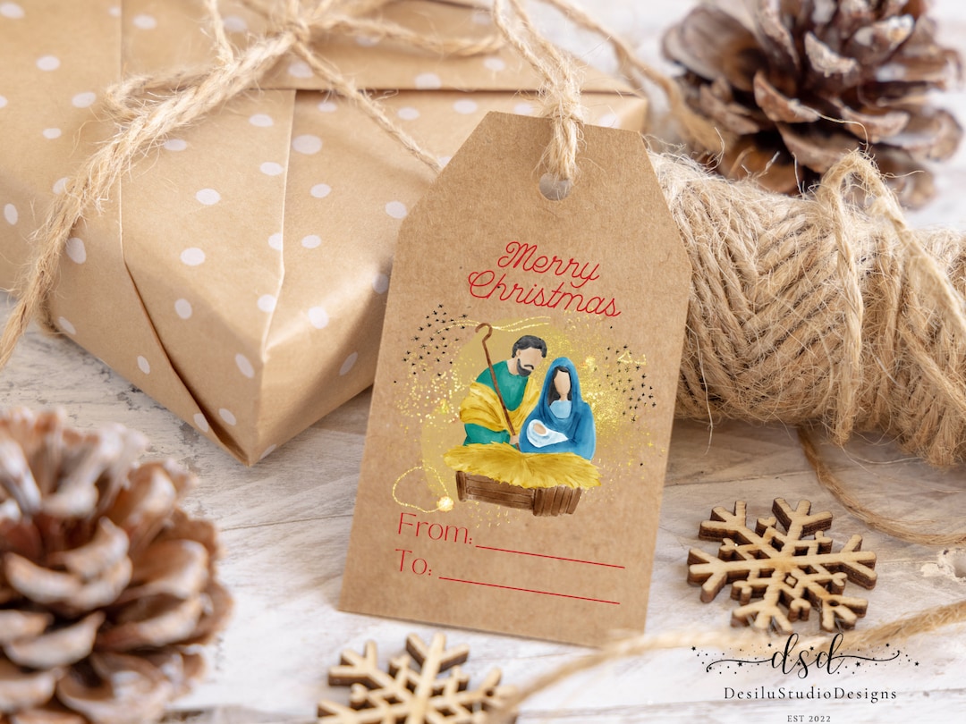 Christmas Nativity Gift Tag Printable, Christmas Tags to and From ...