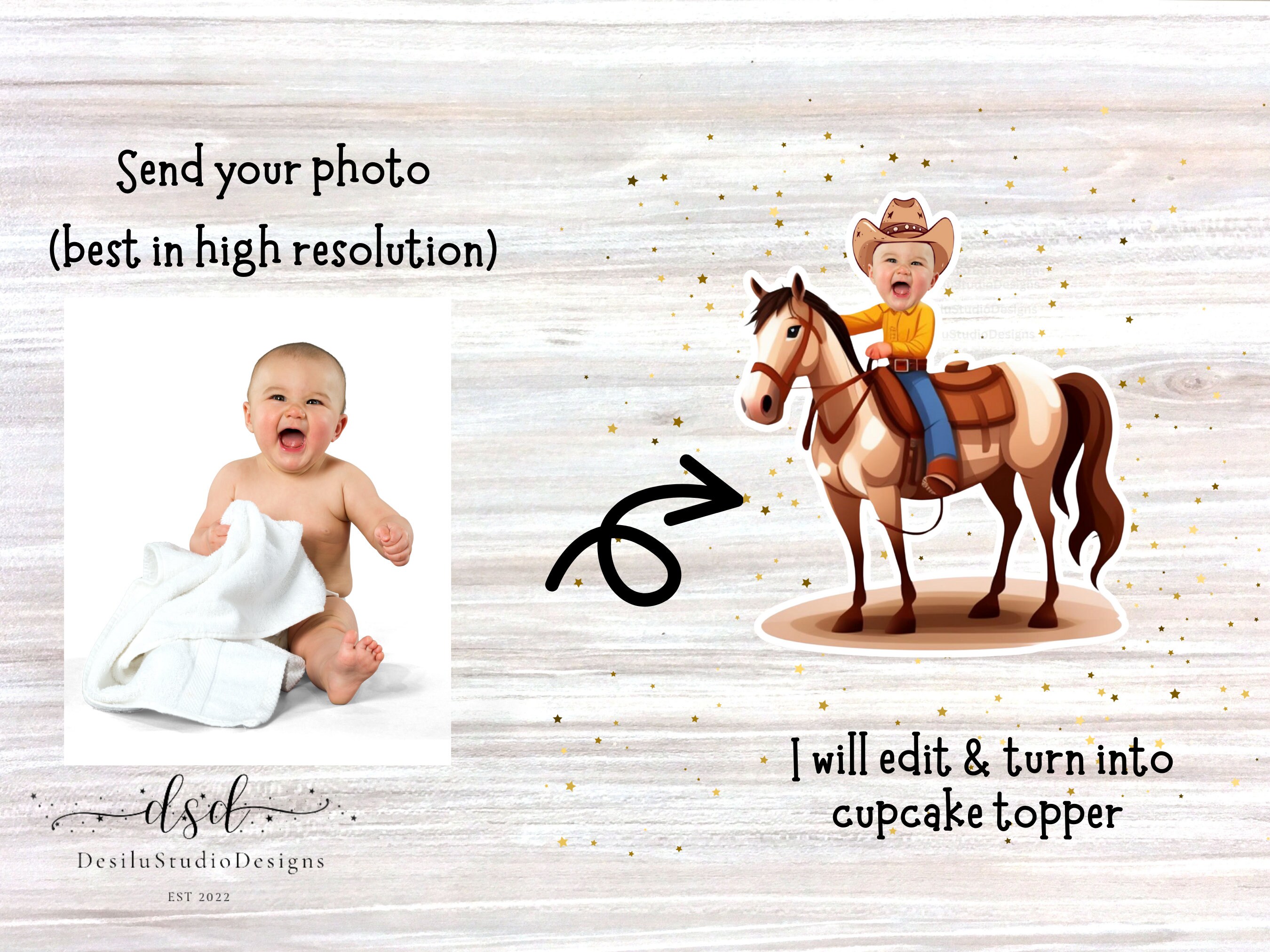 Custom Face Rodeo Cupcake Toppers, Wild West Party (digital File) - Etsy
