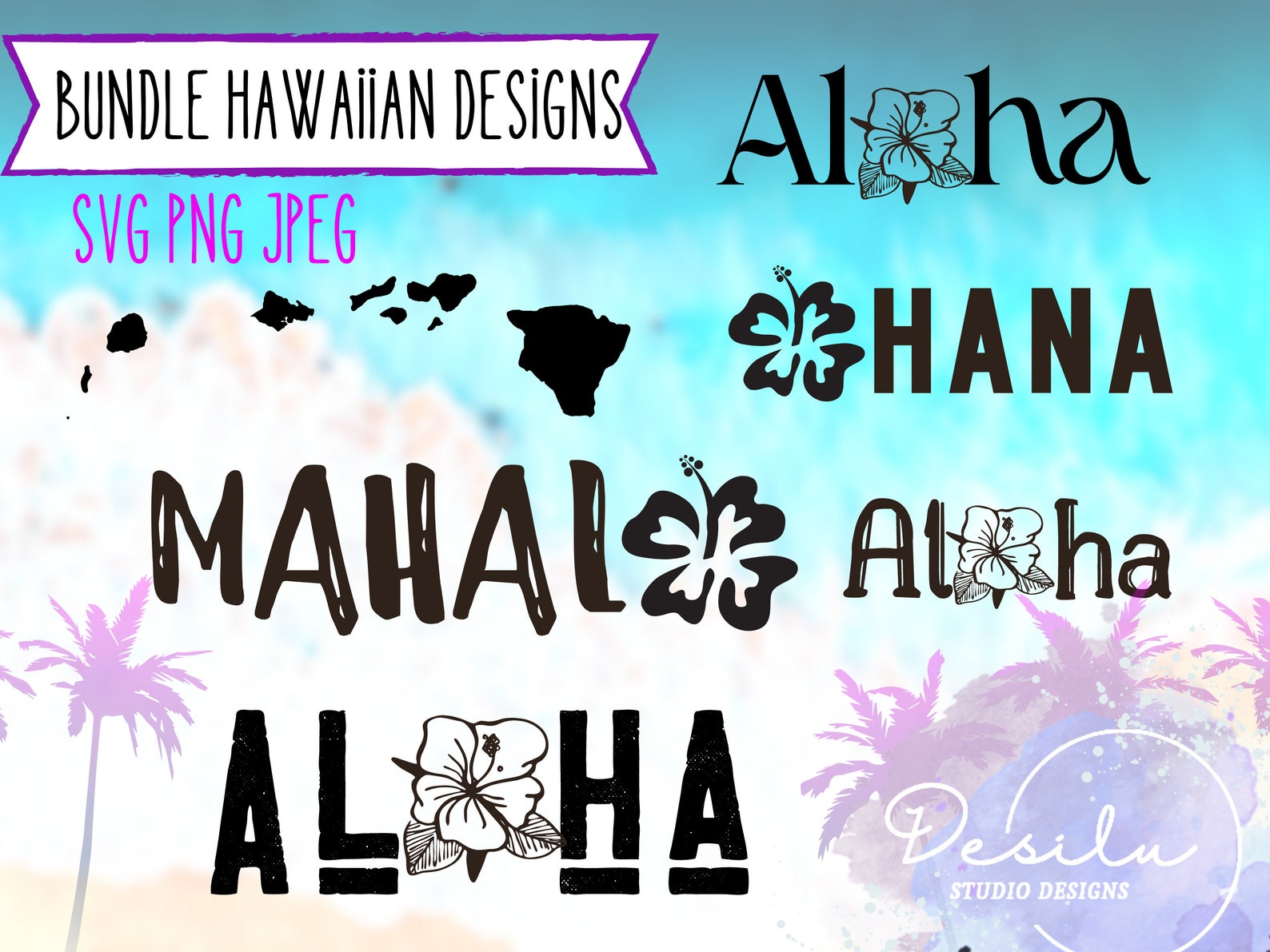 Aloha Svg Png Mahalo Svg Ohana Svg Hawaiian Islands Svg - Etsy