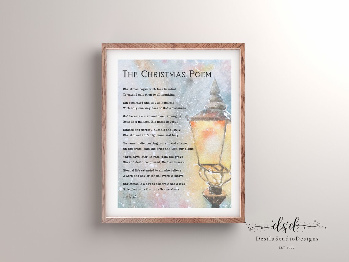 The Christmas Poem Wall Art, True Meaning of Christmas, Printable ...