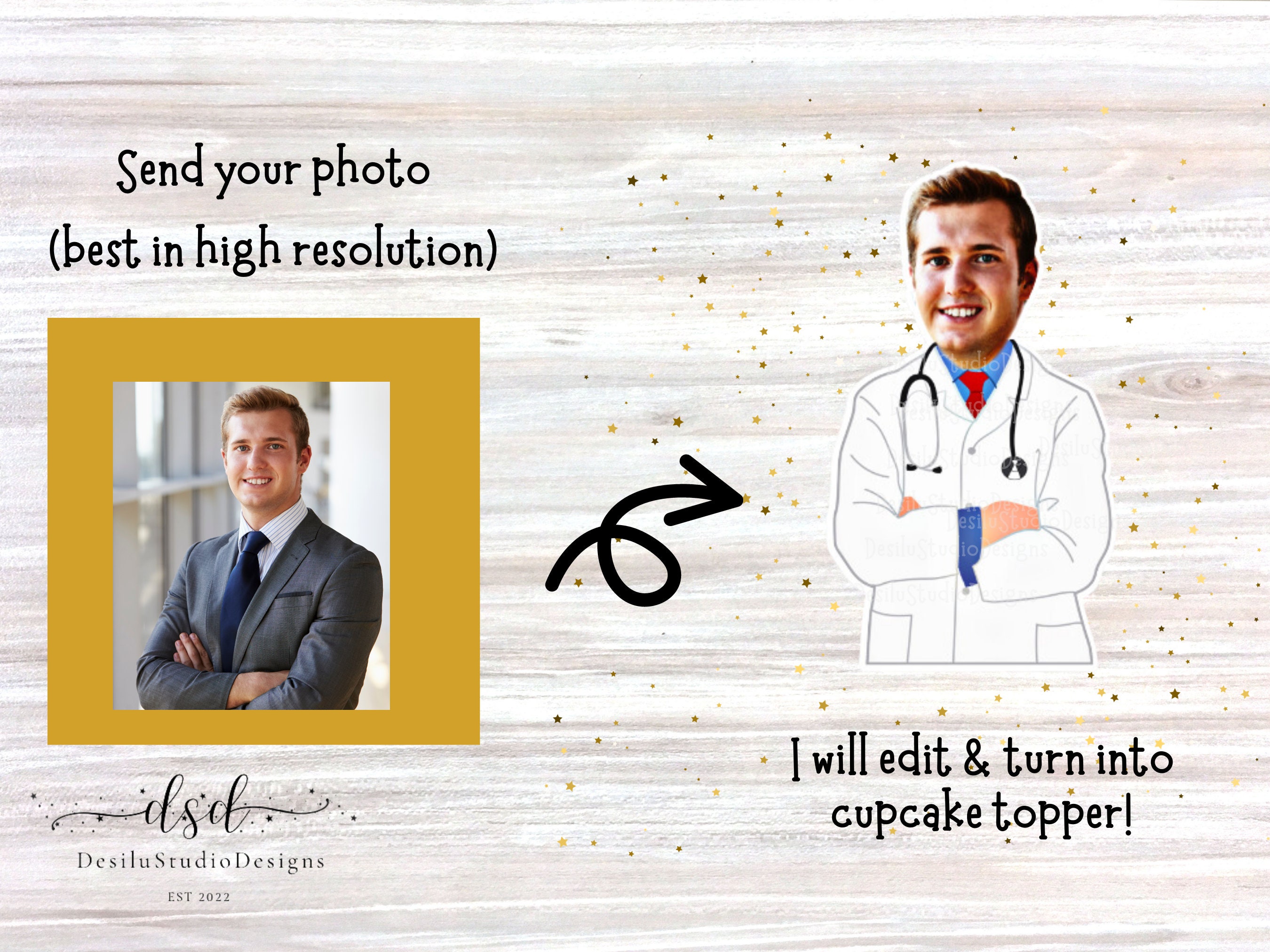 Doctor Cupcake Topper, Nurse Cupcake Topper Printable, Photo Cupcake ...