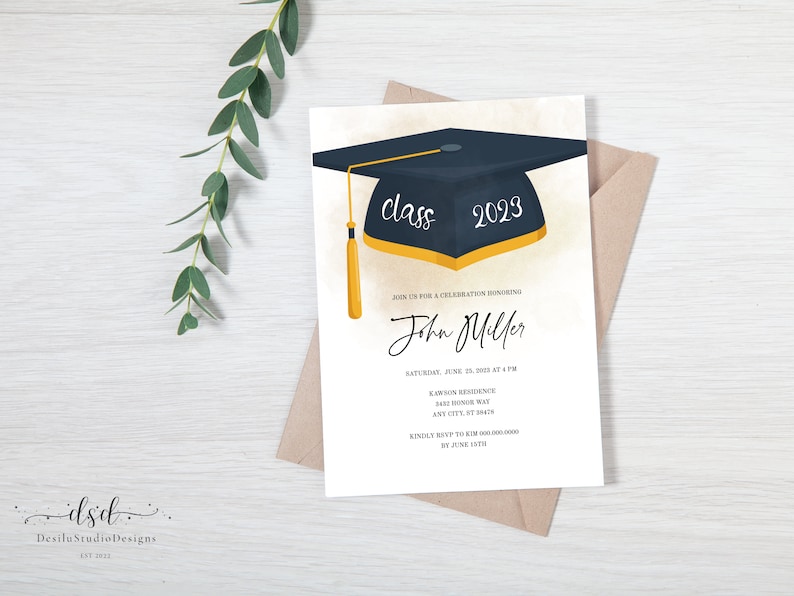 Editable Graduation Party Invitation Template Printable - Etsy