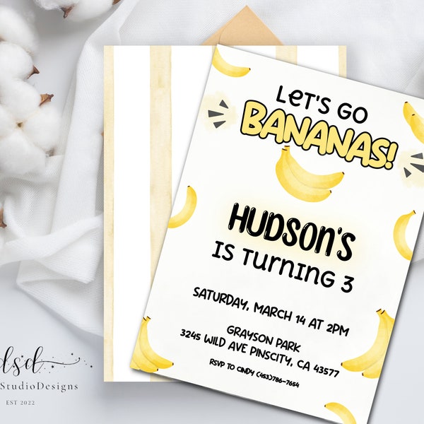 Banana Invitation - Etsy