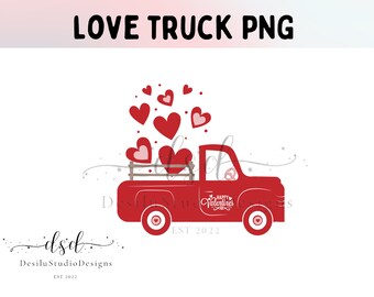 Loads of Love Pink Truck With Hearts Valentine PNG, Digital Download - Etsy
