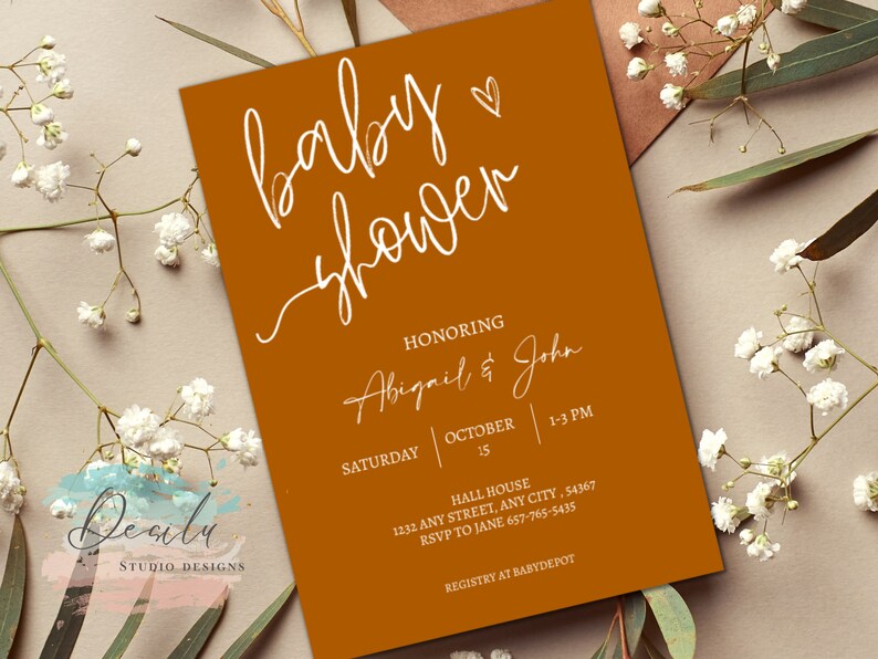 Baby Shower Handwritten Script Invitation Template Baby - Etsy