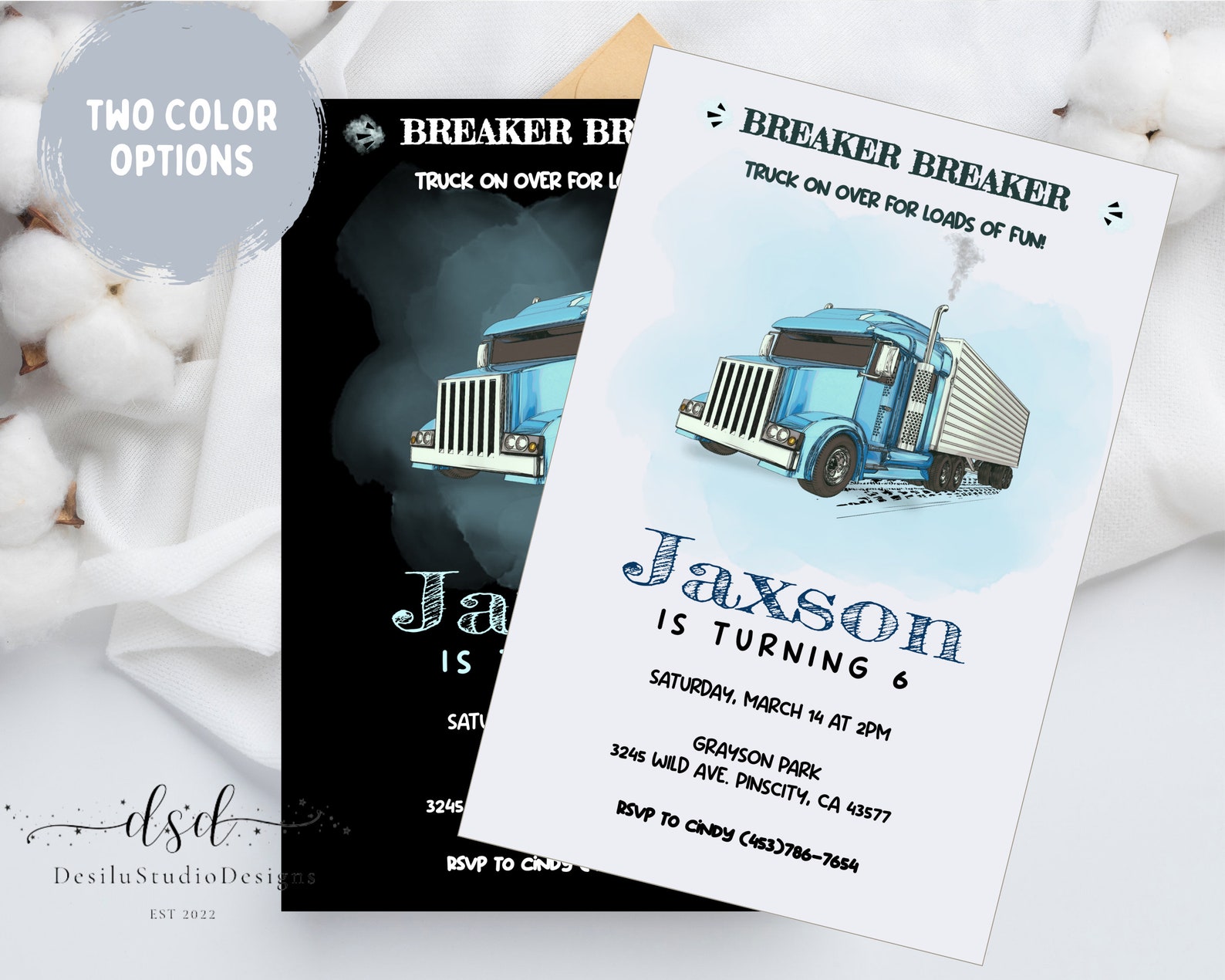 Semi Truck Editable Birthday Invitation Template Printable - Etsy