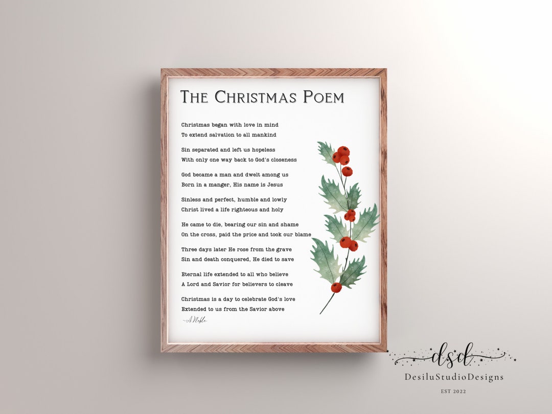 The Christmas Poem Wall Art, True Meaning of Christmas, Printable ...