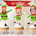 Elf Cupcake Topper Custom Face Photo Elf Cupcake Toppers Elf Christmas ...