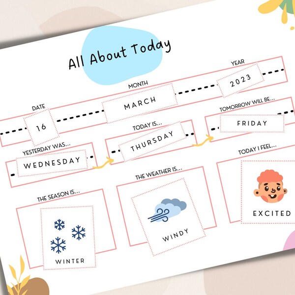 Days of the Week Chart - Etsy Canada