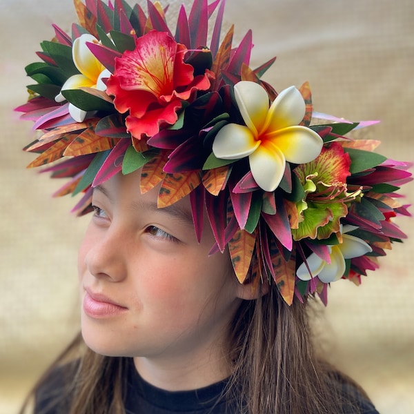 Silk Flower Lei Crown - Etsy