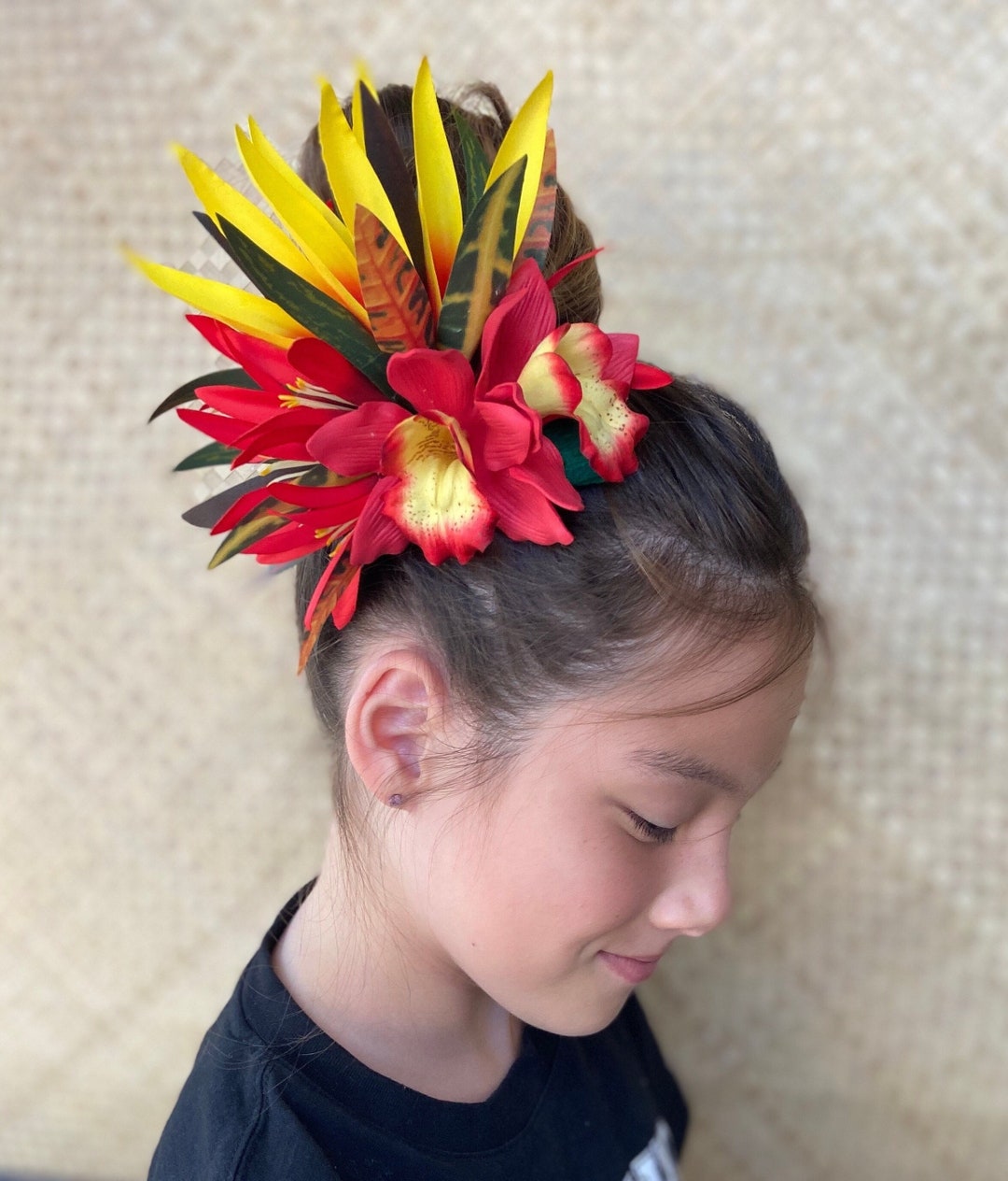 Royal Hawaiian Orchid Hair Clip Tahitian Headdress Costume Aparima ...