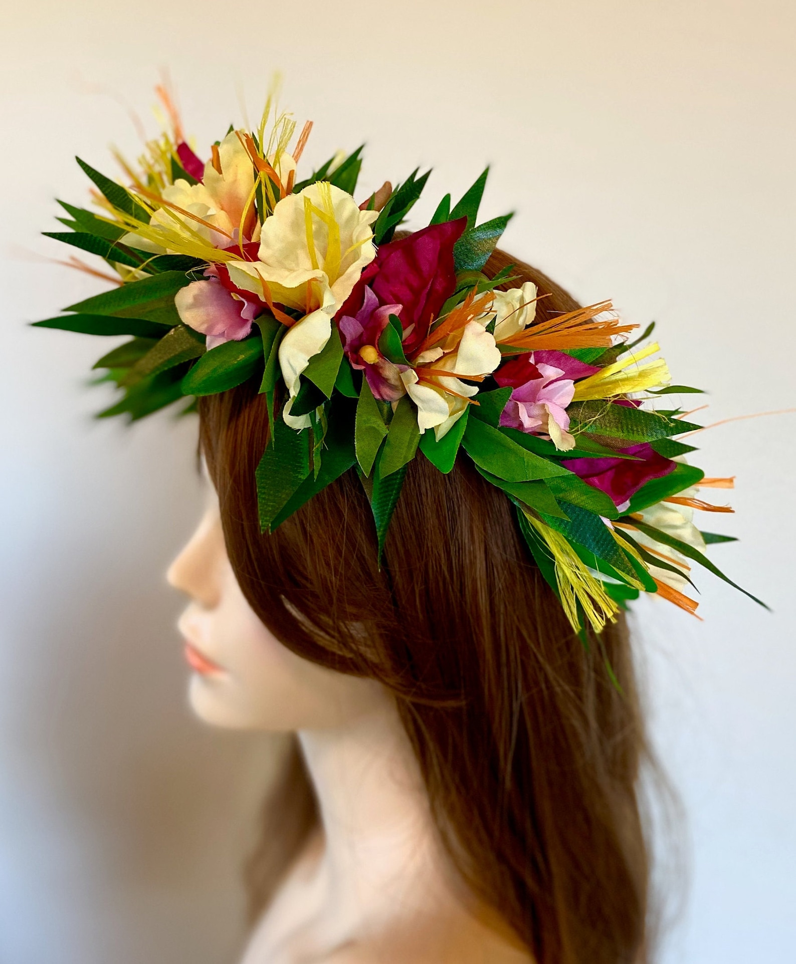 Lei Po'o Premium Hawaiian Flower Crown Wīlī Style Haku Lei - Etsy