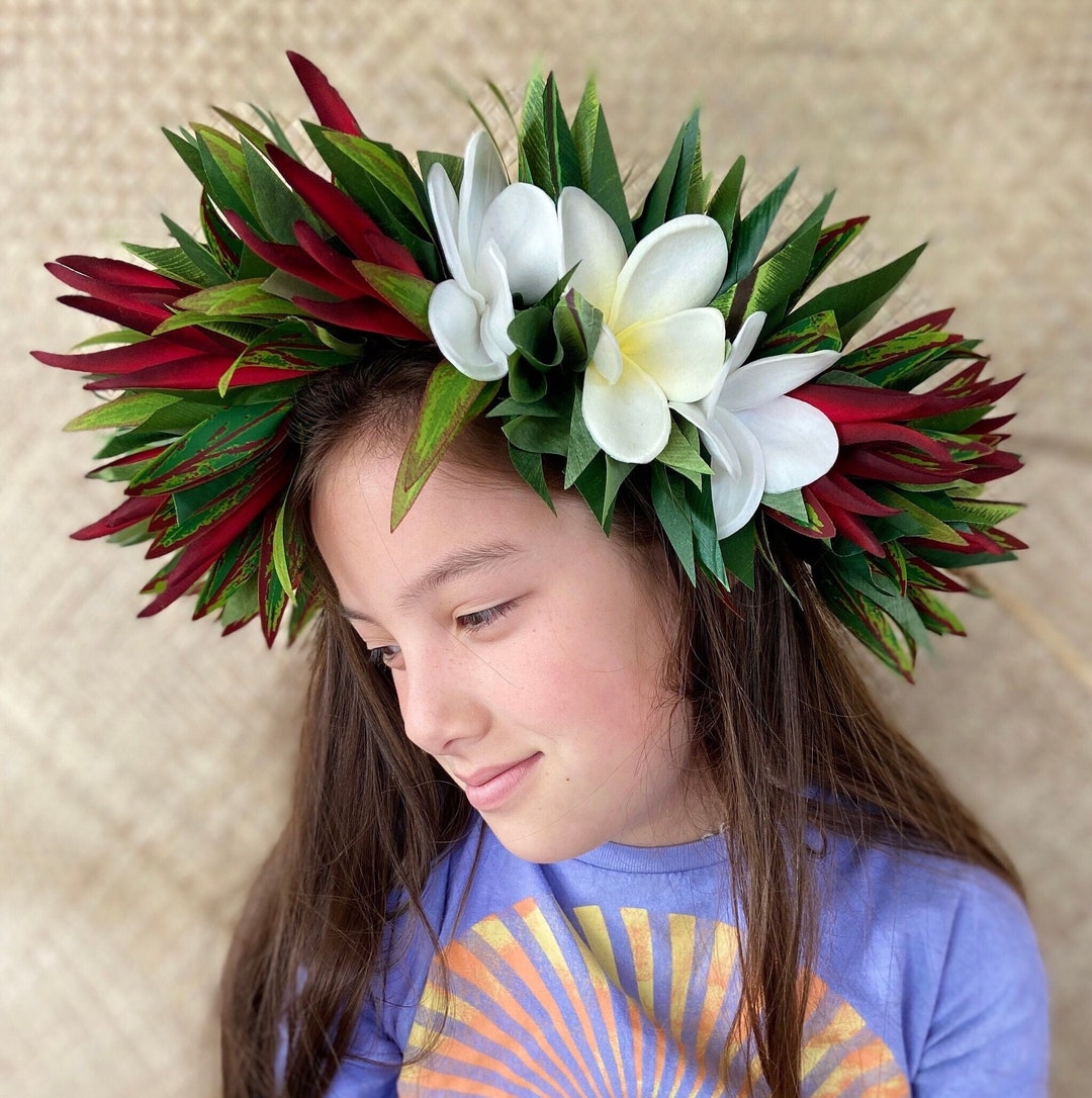 Lei Po'o Premium Royal Hawaiian Samoan Flower Crown Aparima Ahuroa ...